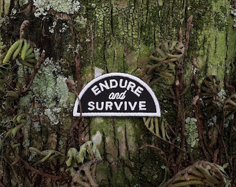 Rose and Switchblade Patch. Endure Survive Iron on Embroidered Patch - Etsy