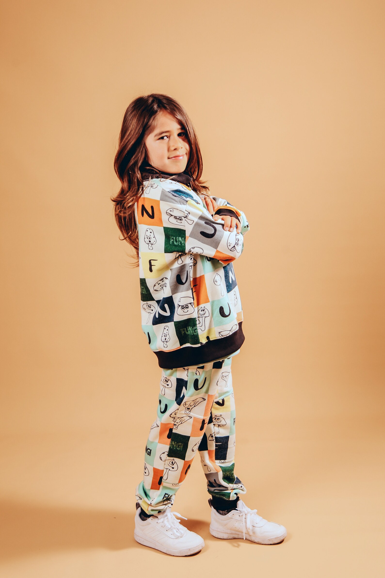 Organic Pima Cotton Kids Vintage Style Joggers, French Terry Fungi ...