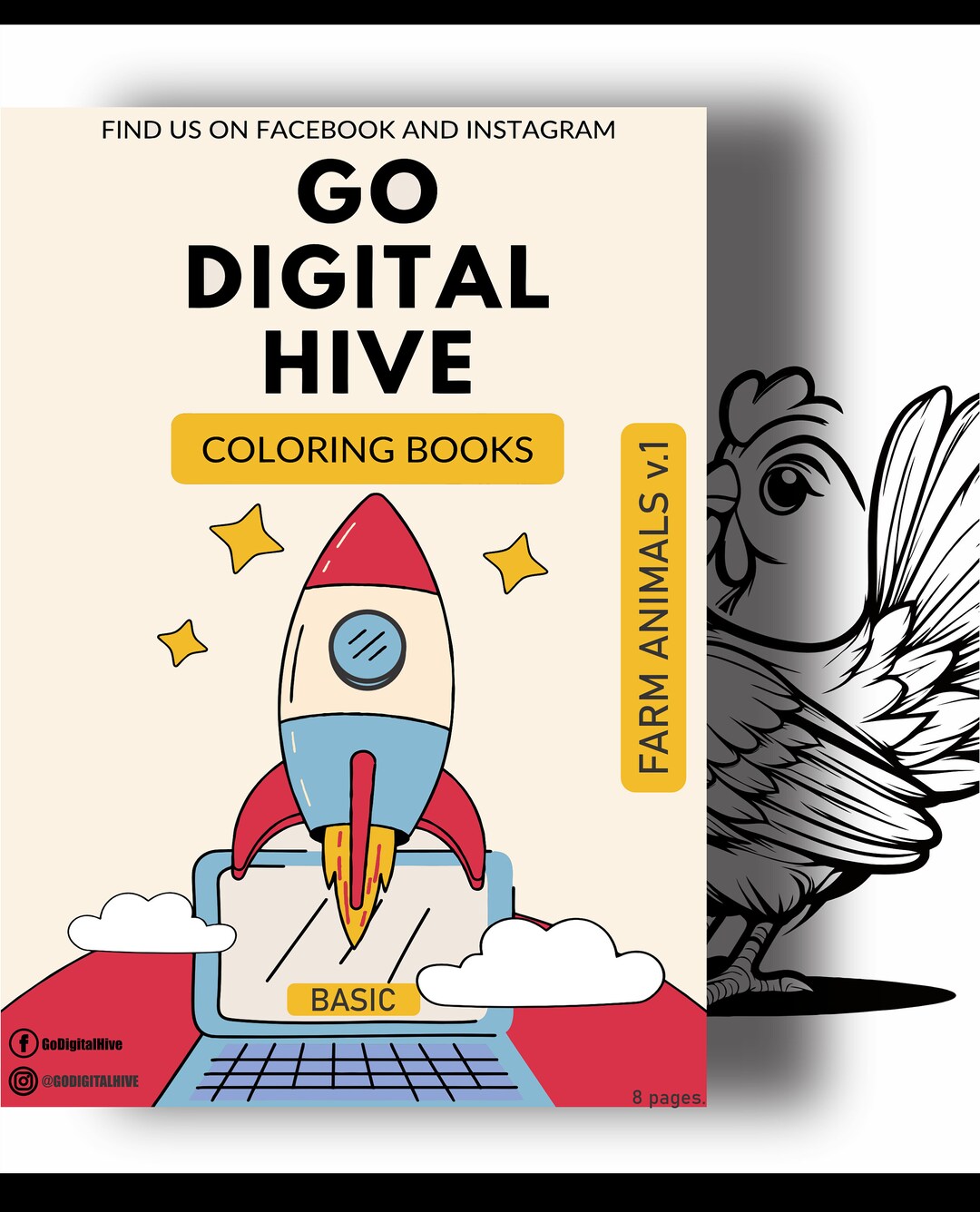 Printable or Digital Coloring Books (edition: Farm Animals Vol.1) - Etsy