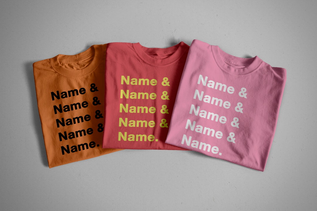 Custom Name List Shirt, Helvetica Font - Etsy
