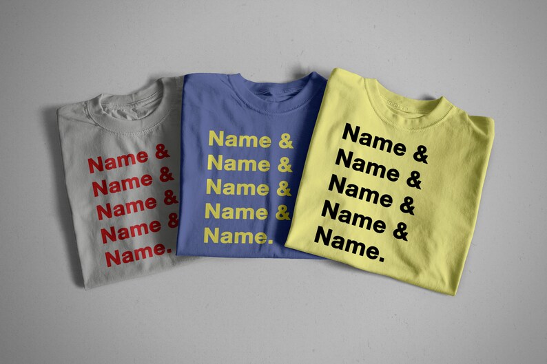 Custom Name List Shirt, Helvetica Font - Etsy