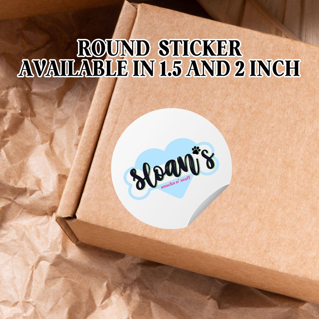 Custom Round Stickers 1.5 & 2 Matte Finish Personalized Logo and Design ...