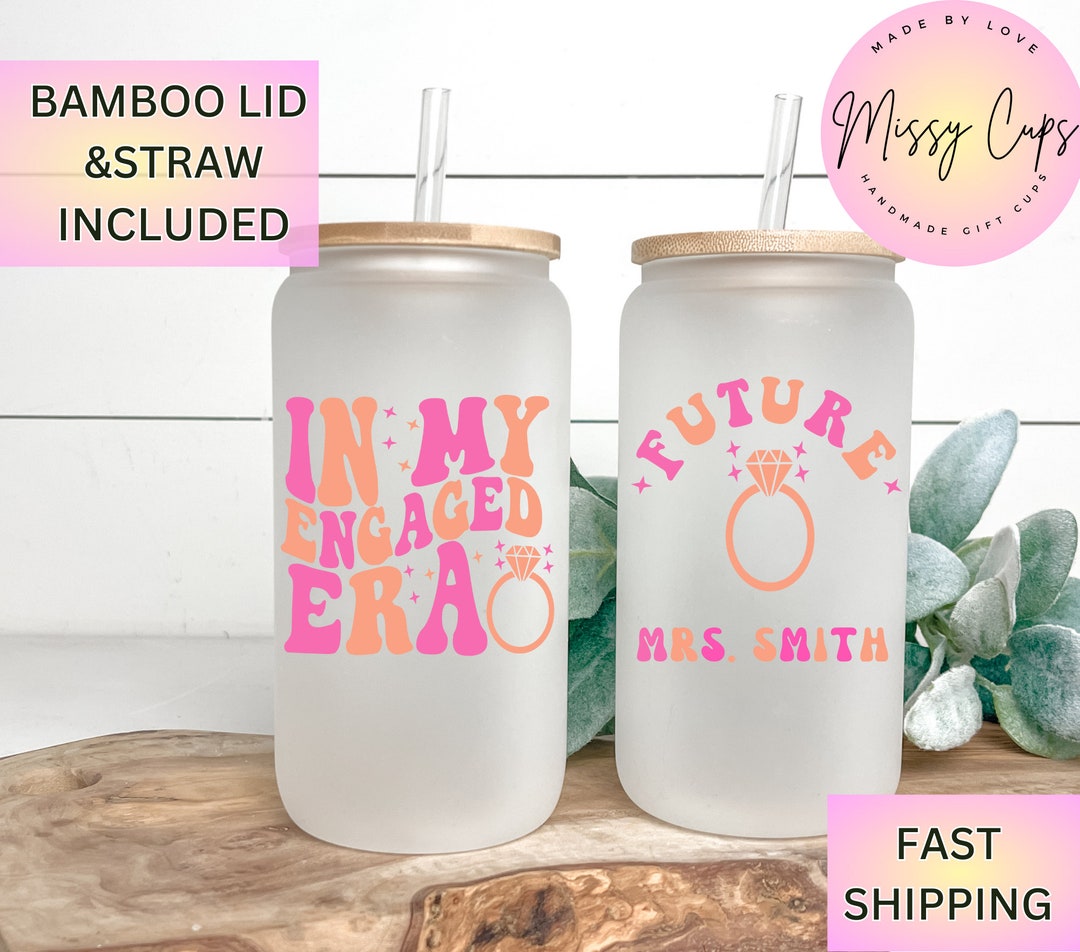 Future Mrs Gift, in My Engaged Era Ice Coffee Cup, Bride Libbey Cup ...