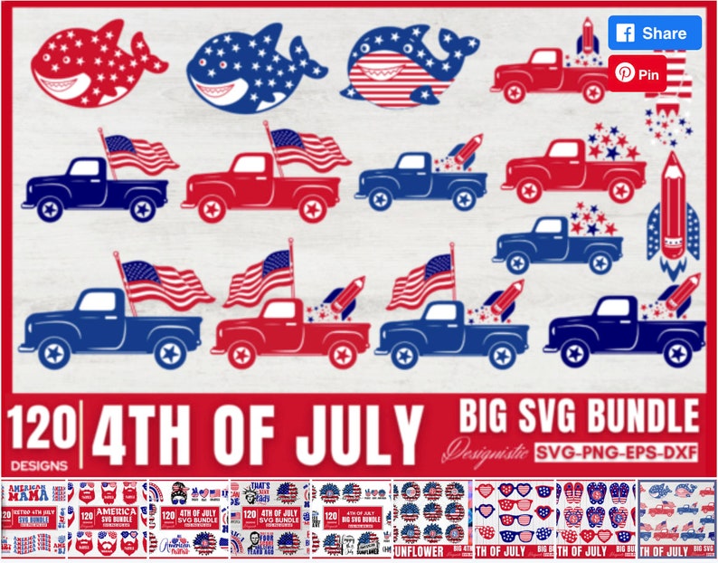 120 Designs Bundle Independence Day SVG PNG Bundle - Etsy