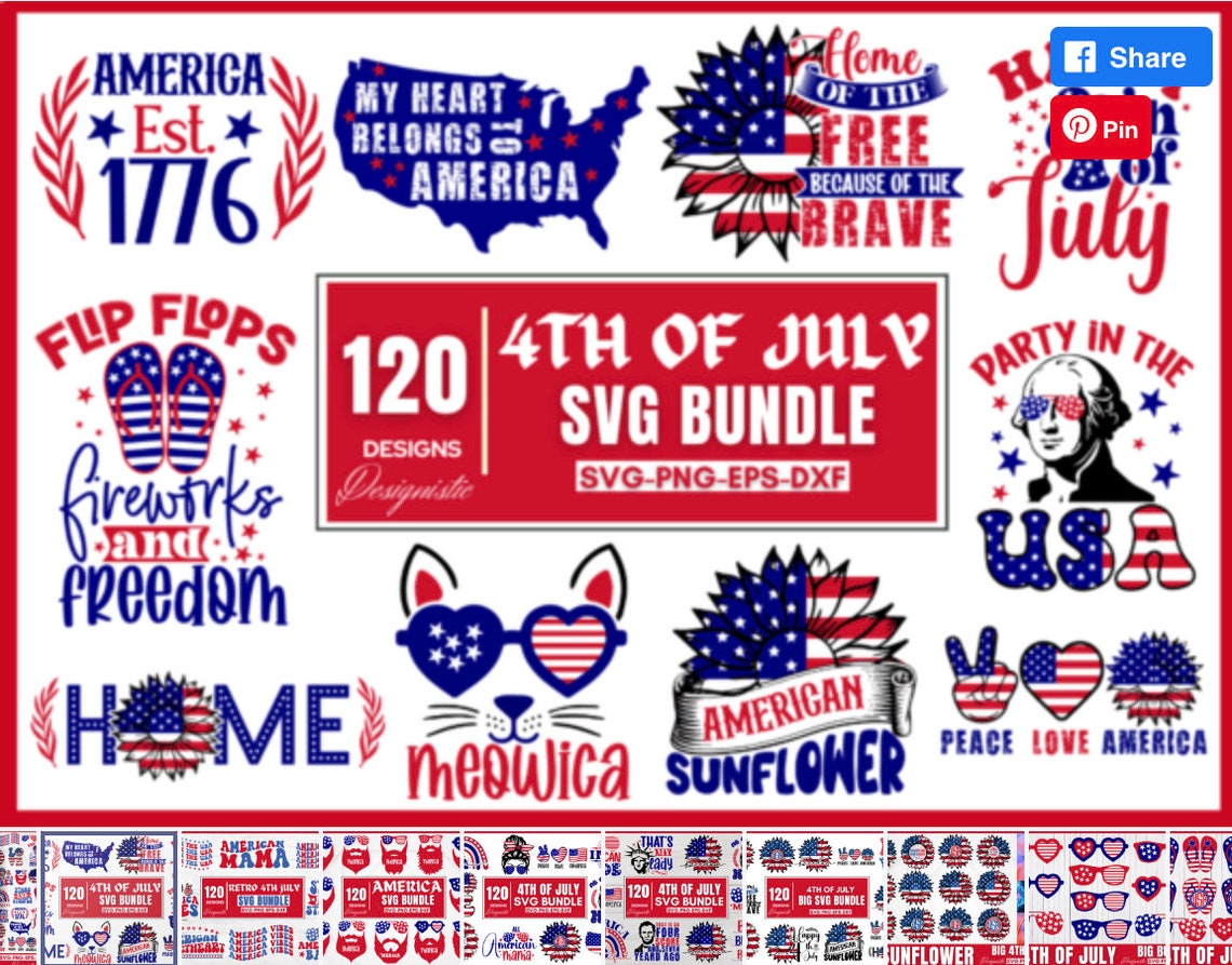 120 Designs Bundle Independence Day SVG PNG Bundle - Etsy