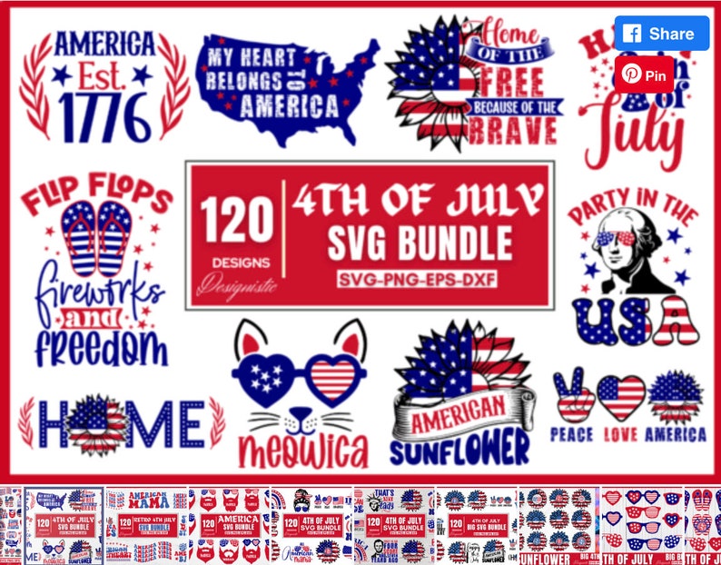 120 Designs Bundle Independence Day SVG PNG Bundle - Etsy