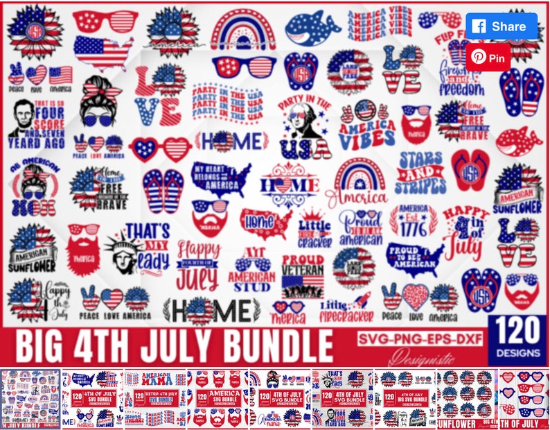 120 Designs Bundle Independence Day SVG PNG Bundle - Etsy