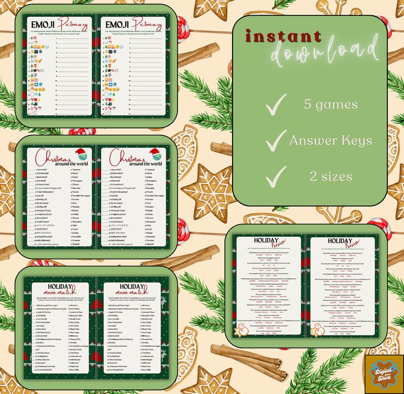 Christmas Games Printable Christmas Games Bundle Holiday Games ...