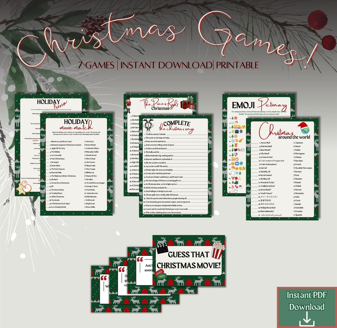 Christmas Games Printable Xmas Games Christmas Game for Adults ...