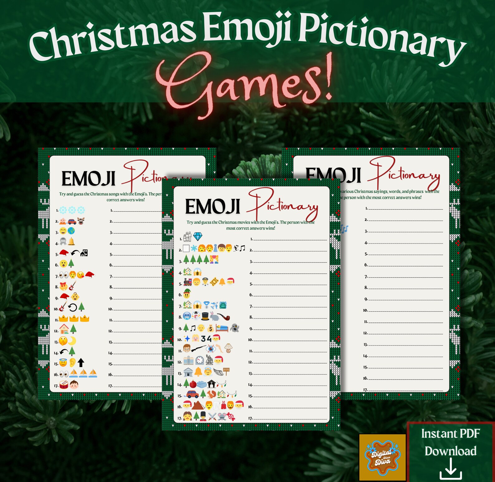Christmas Games Printable Christmas Games Bundle Holiday Games ...