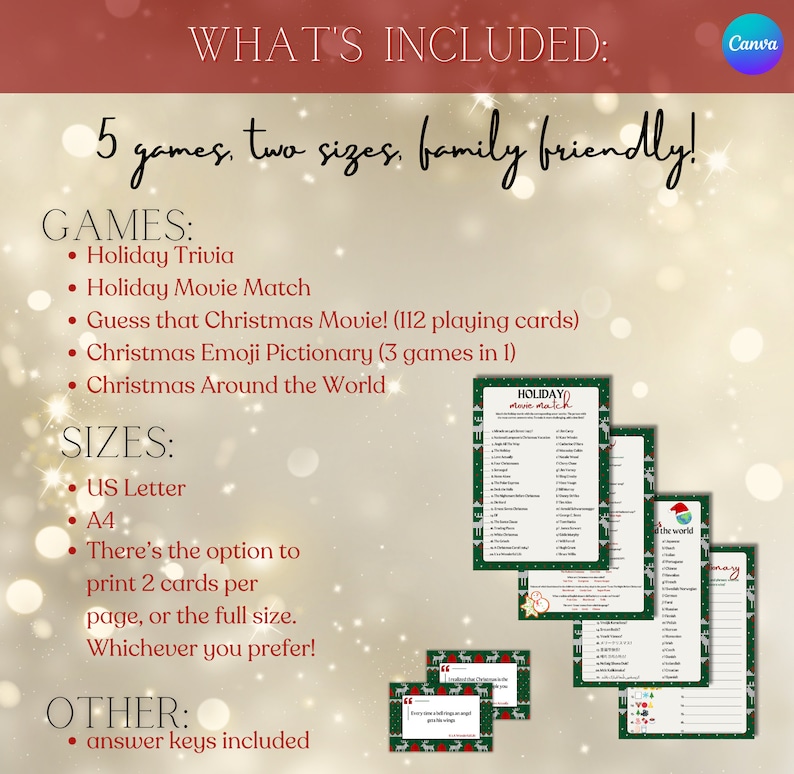 Christmas Games Printable Christmas Games Bundle Holiday Games ...