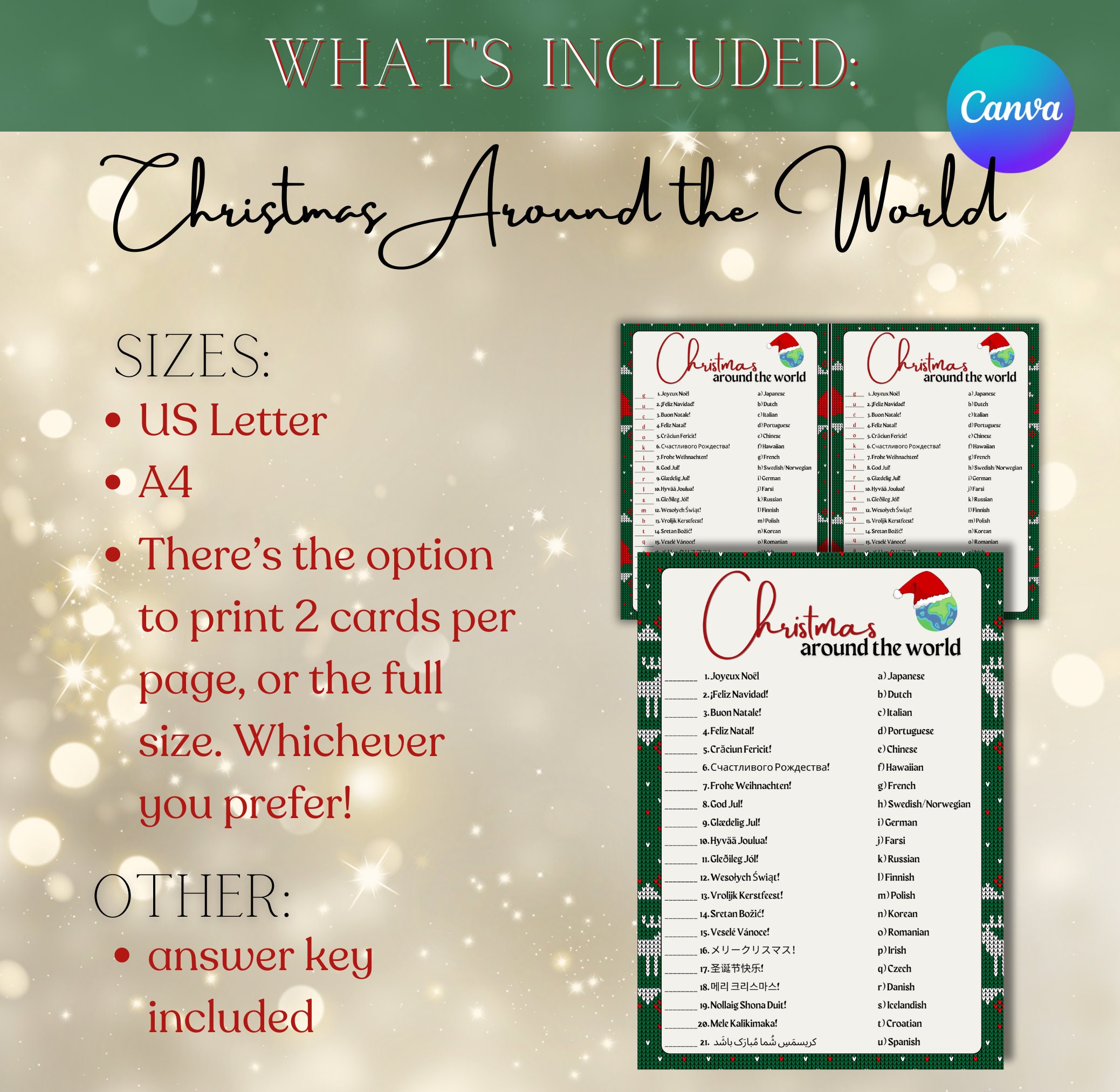 Christmas Games Digital Download Game Christmas Party Games Holiday ...