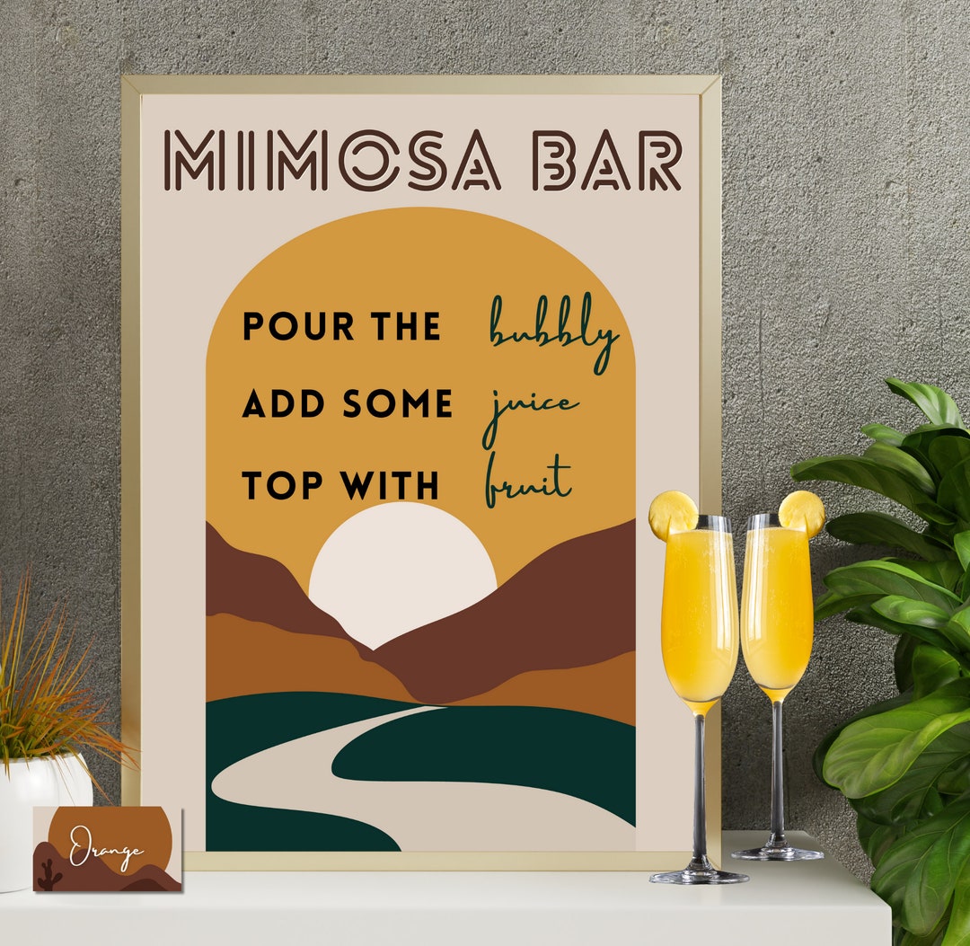 Mimosa Bar Sign Bachelorette Party Mimosa Sign Bridal Shower Mimosa Bar ...