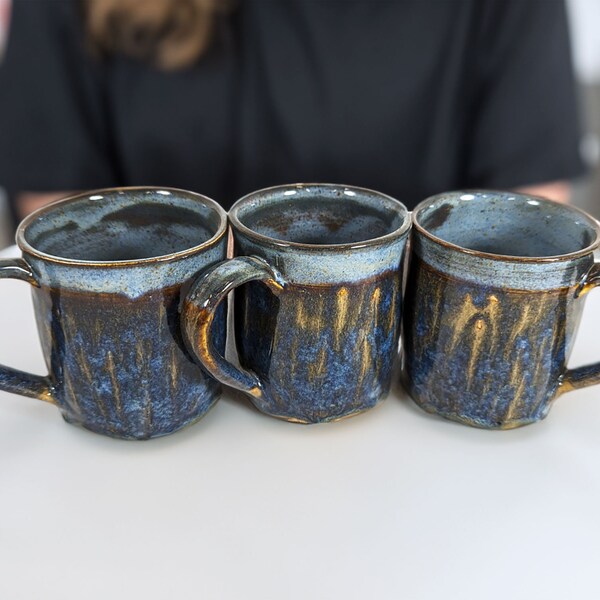 Blue and Gold Mug - Etsy