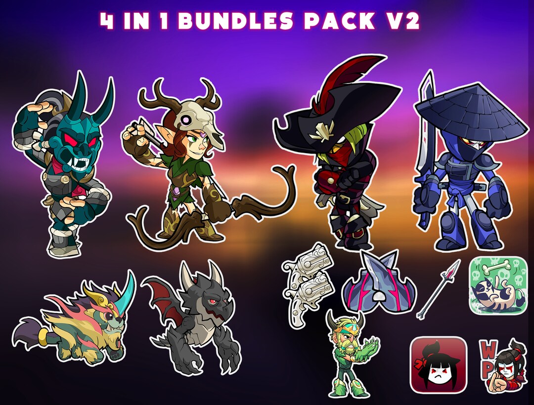 Brawlhalla 4 in 1 Bundles Pack V2 - Etsy