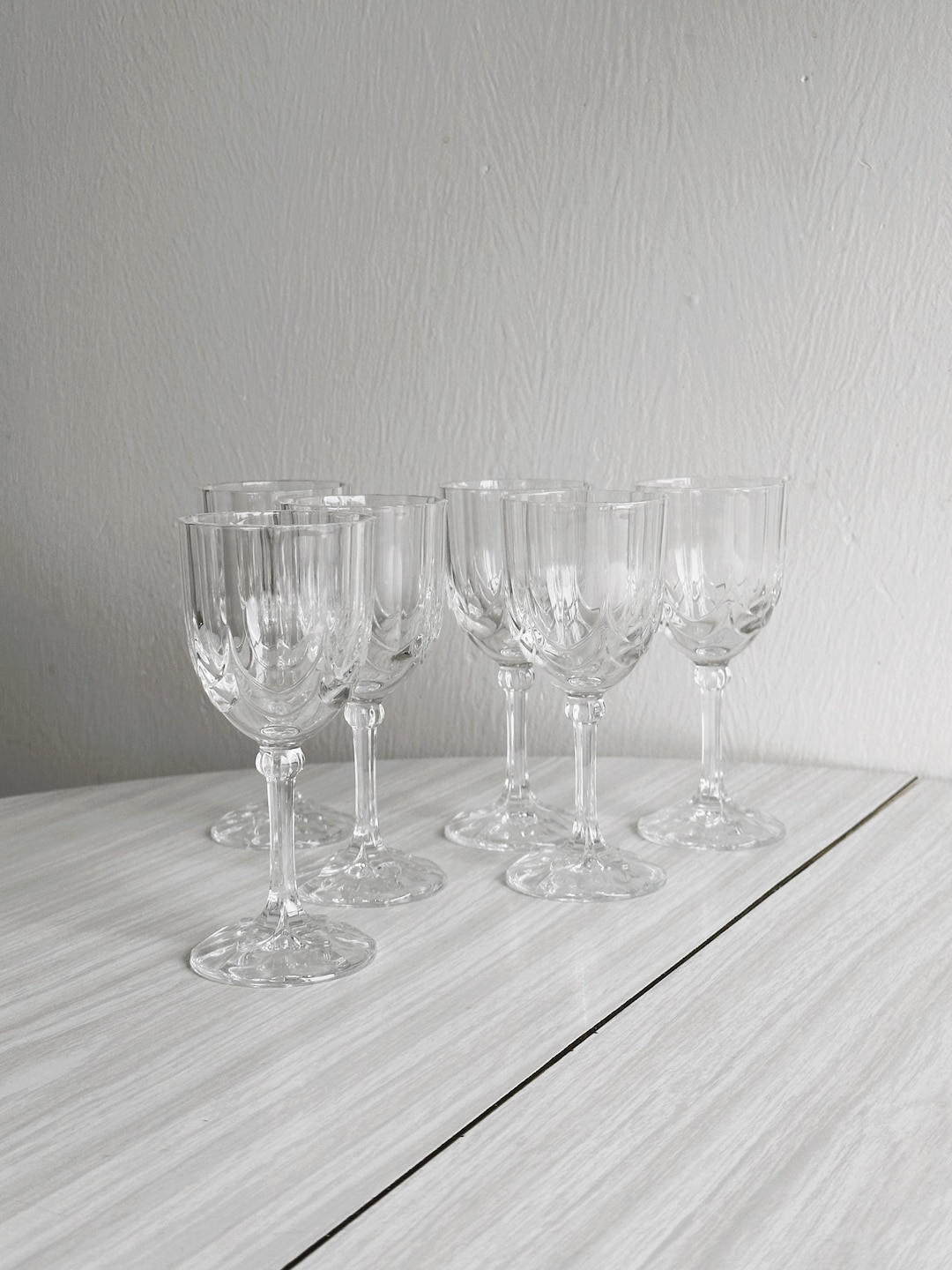 Set of 6 Vintage Clear Glass Liqueur Glasses, Art Deco Style, Elegant ...