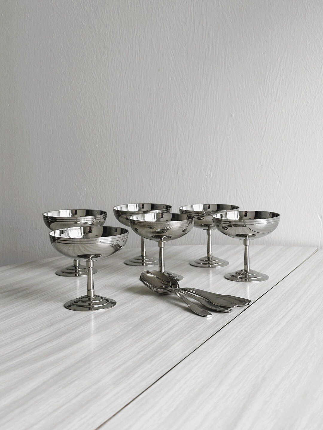 6 Letang Remy Stainless Steel Footed Bowls, French Manufacture, Metal ...