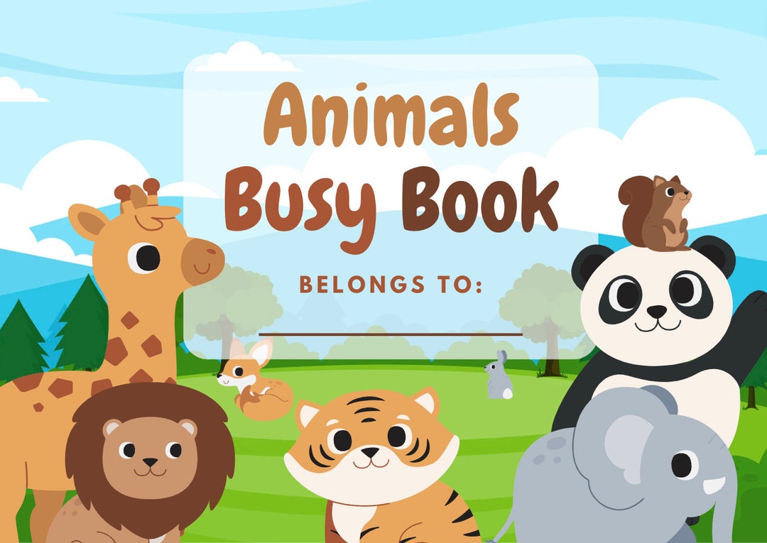 Editable Animals Busy Book Template Learn and Play With - Etsy