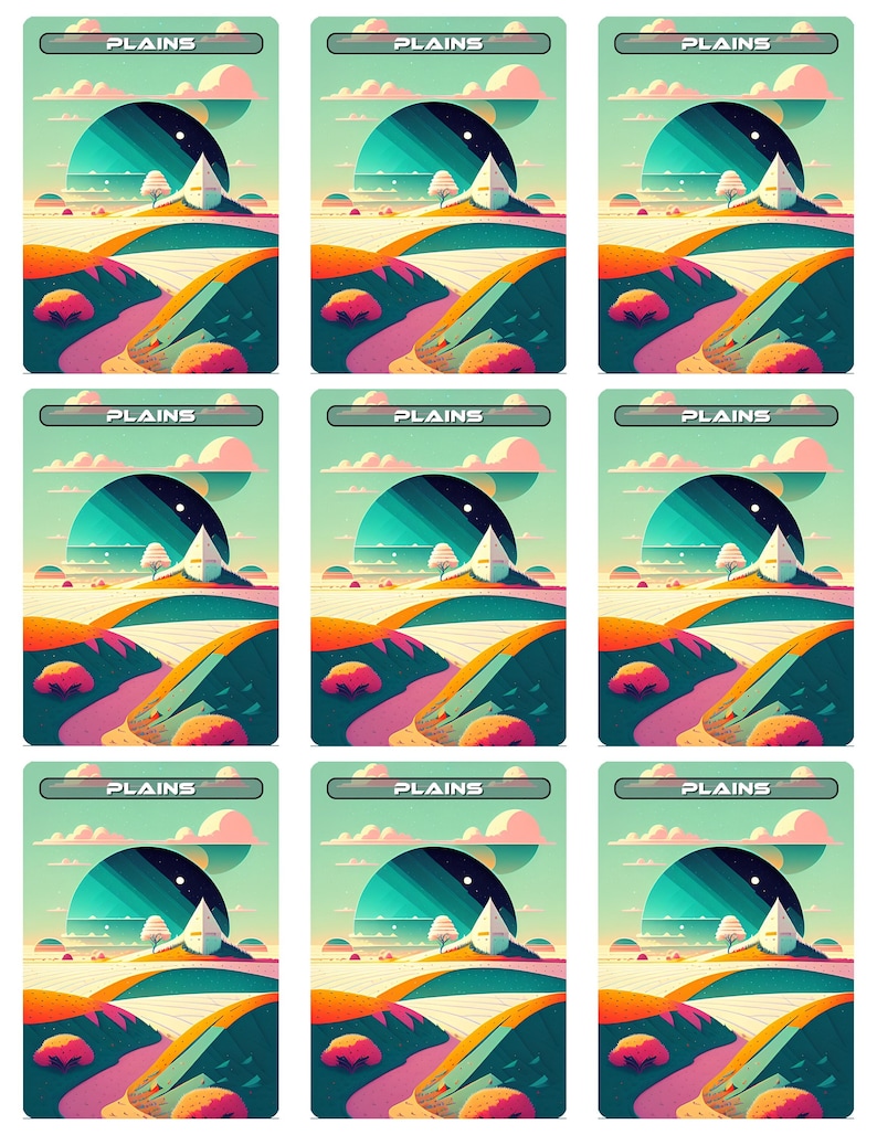 Premium Full Art Lands Printable Sheet for MTG Players - Etsy