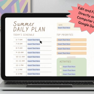 Editable Summer Schedule Pack for Family Summer Calendar Planner Chore ...
