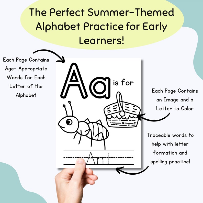 Kids Summer Letter Worksheets | Coloring Page | Pre K | Toddler ...