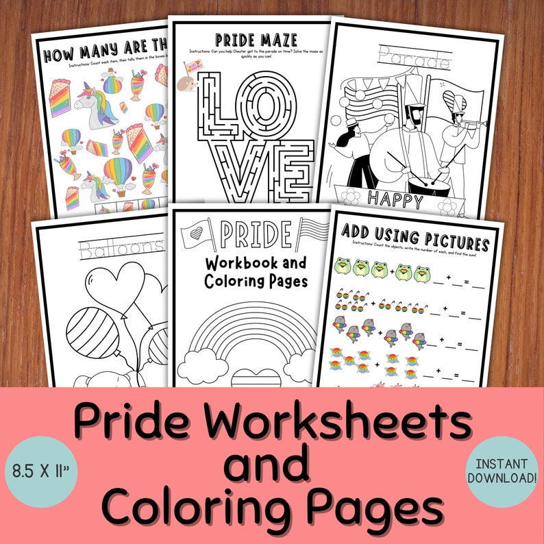 Kids Pride Month Worksheets | Coloring Page | Elementary | LGBTQ ...