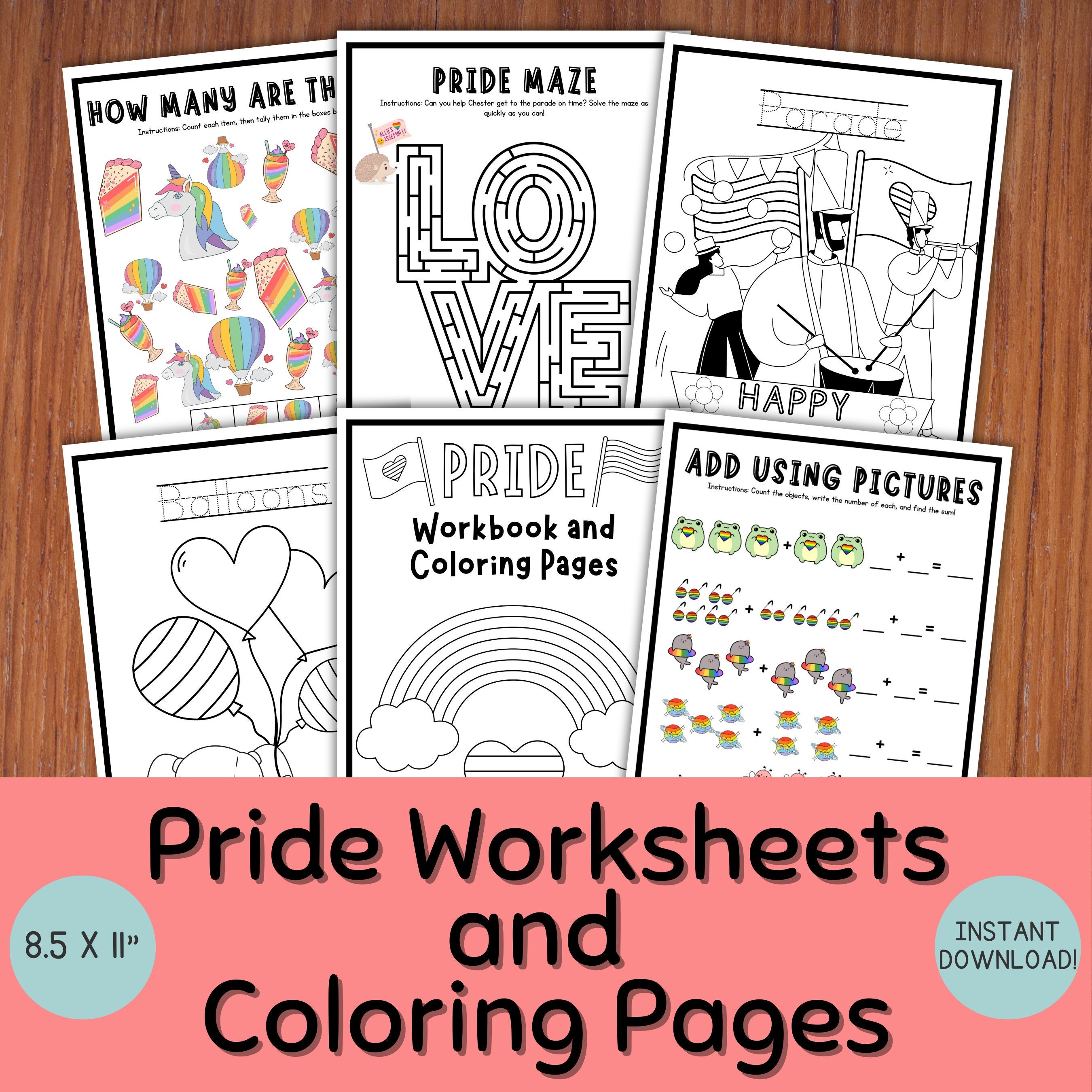 Kids Pride Month Worksheets | Coloring Page | Elementary | LGBTQ ...