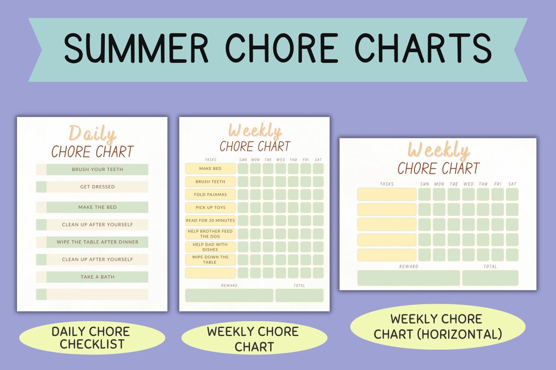 Editable Summer Schedule Pack for Family Summer Calendar Planner Chore ...
