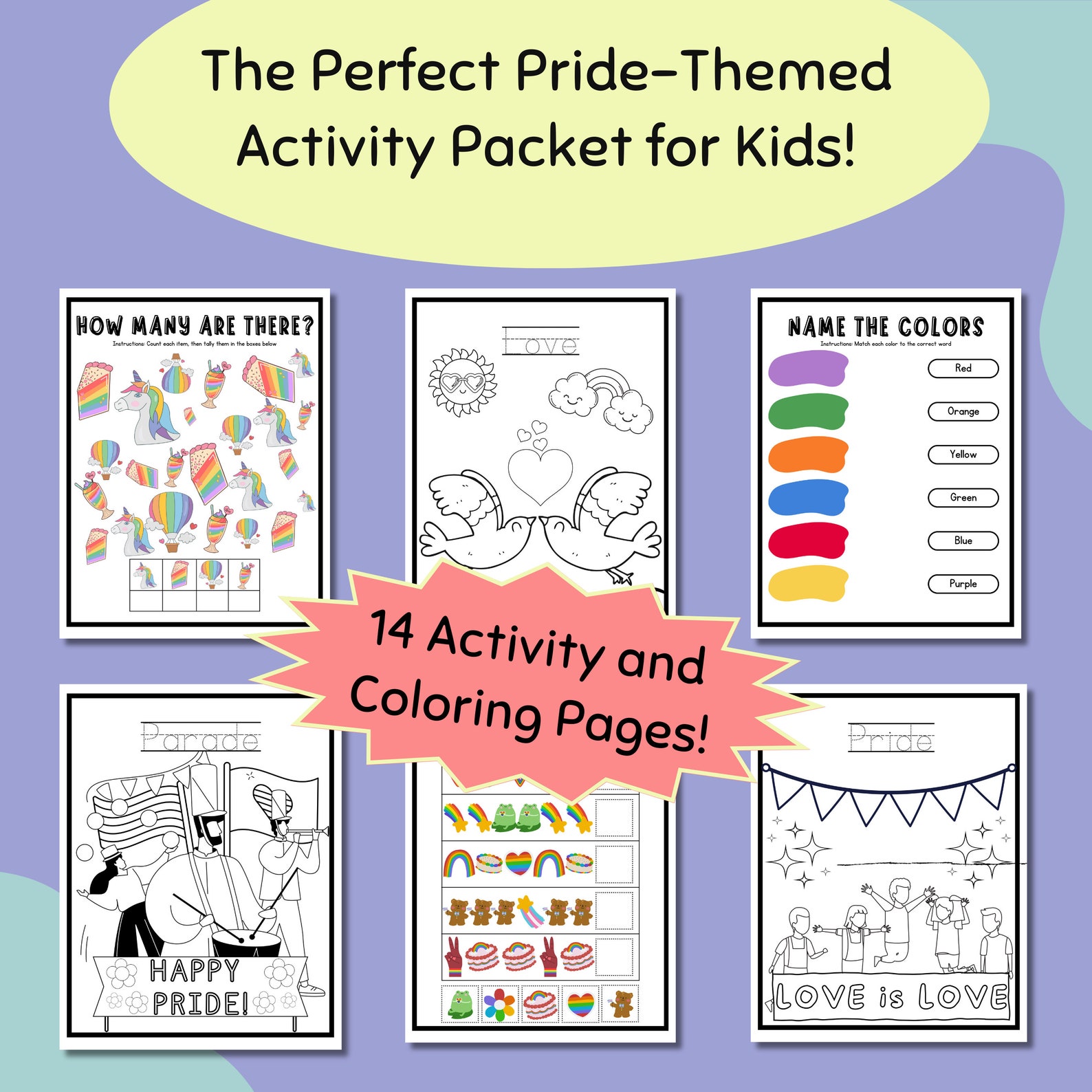 Kids Pride Month Worksheets | Coloring Page | Elementary | LGBTQ ...