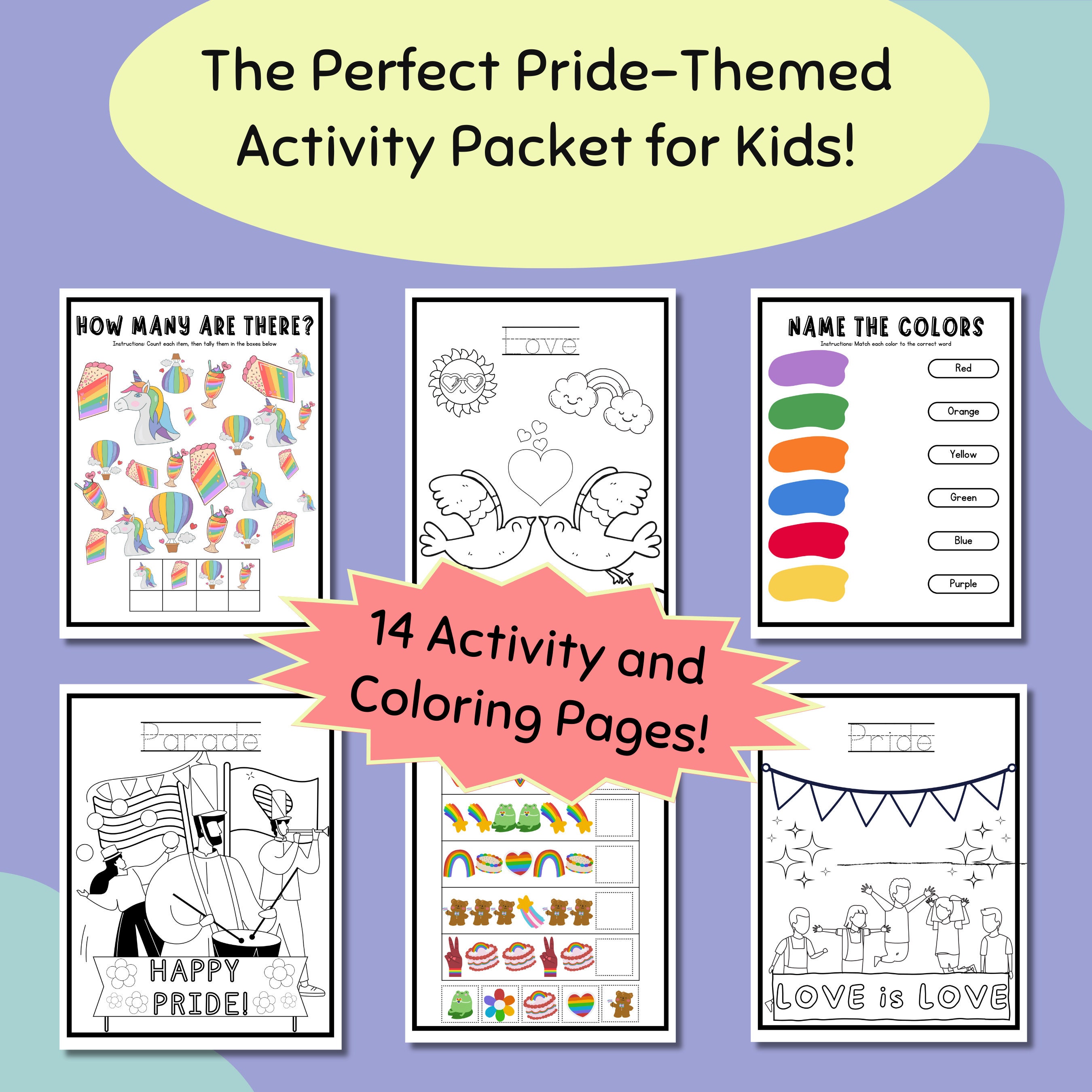 Kids Pride Month Worksheets | Coloring Page | Elementary | LGBTQ ...