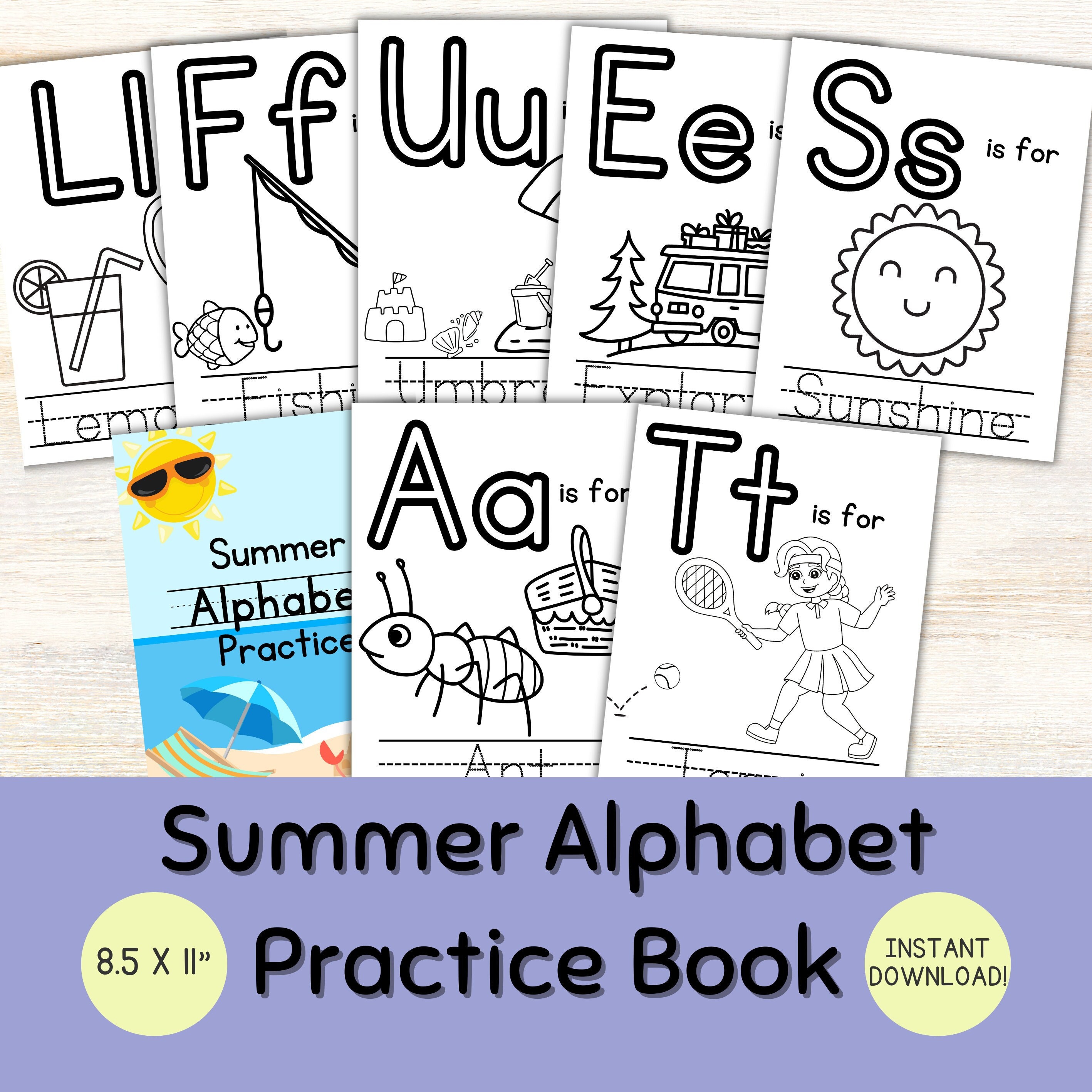 Kids Summer Letter Worksheets Coloring Page Pre K Toddler Kindergarten ...