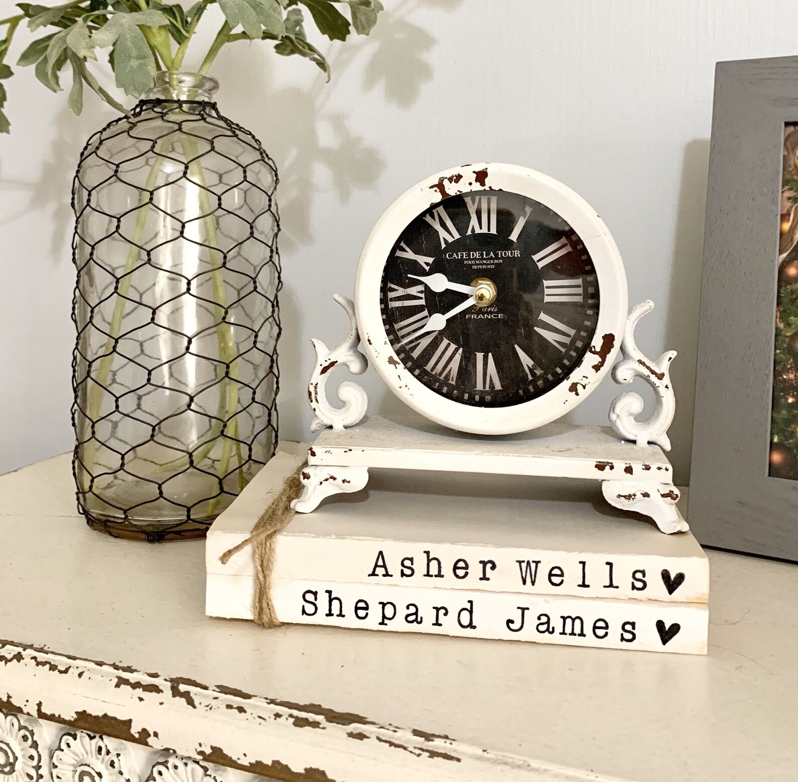 Personalized Names Book Stack Home Books Farmhouse Decor - Etsy