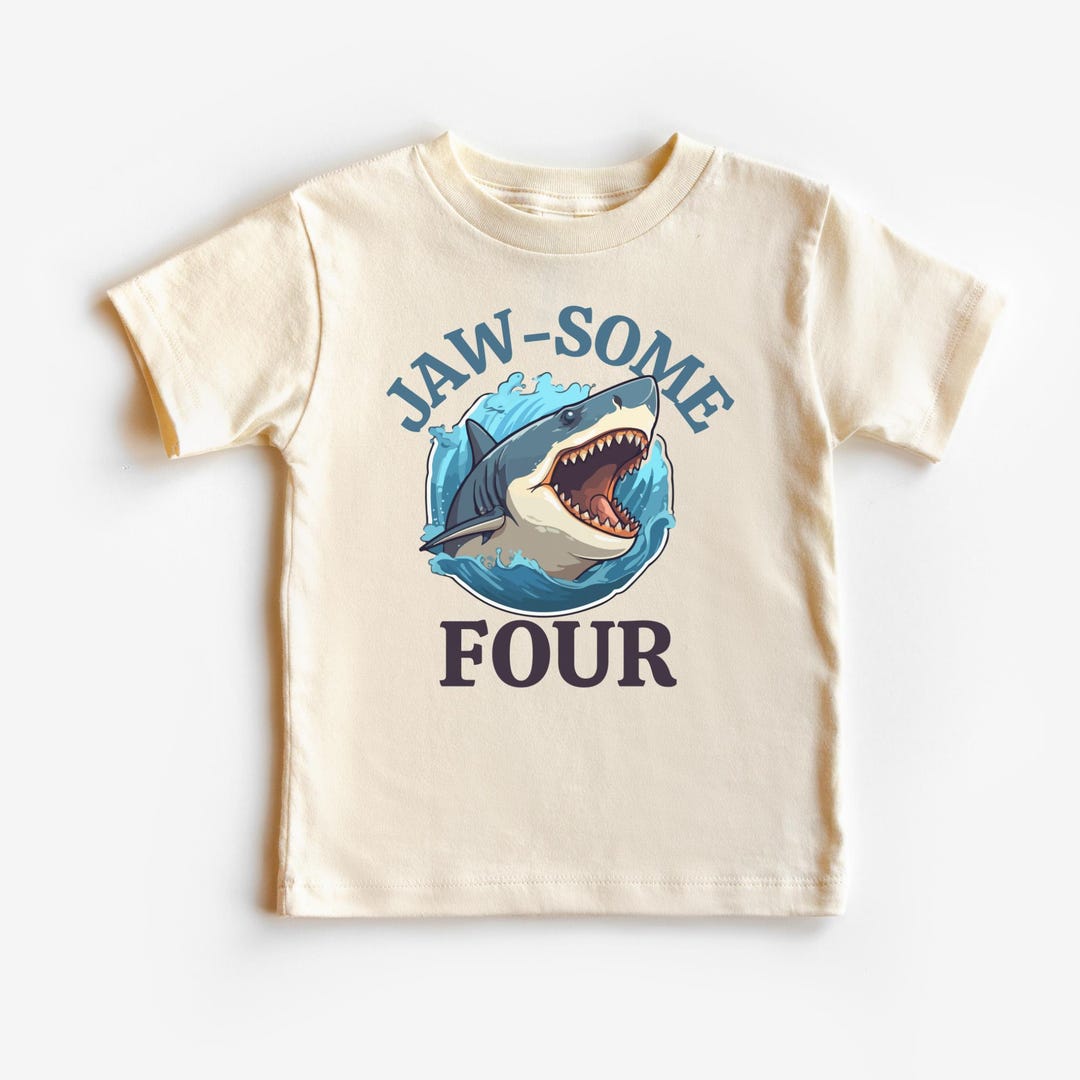 Jaw-some Shark Birthday Shirt Shark Shirt 4th Birthday Shark 3rd ...
