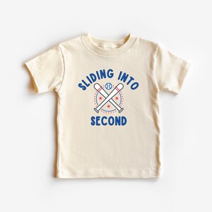 Sliding Into Second Birthday Tshirt for Toddler Baseball Birthday Party ...