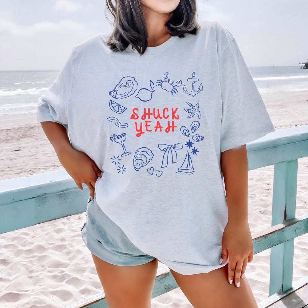 Fisherman Aesthetic Oyster Shirt Coastal Aesthetic Preppy Clothes ...