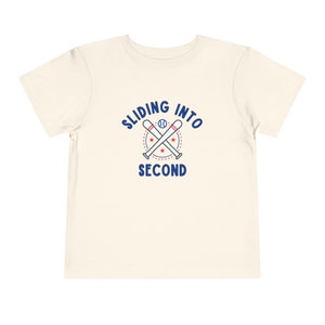 Sliding Into Second Birthday Tshirt for Toddler Baseball Birthday Party ...