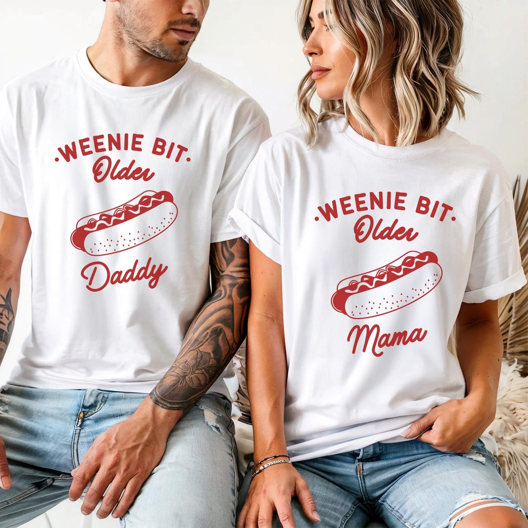 A Weenie Bit Older Custom Family Birthday Shirt Hot Dog Birthday Hotdog ...