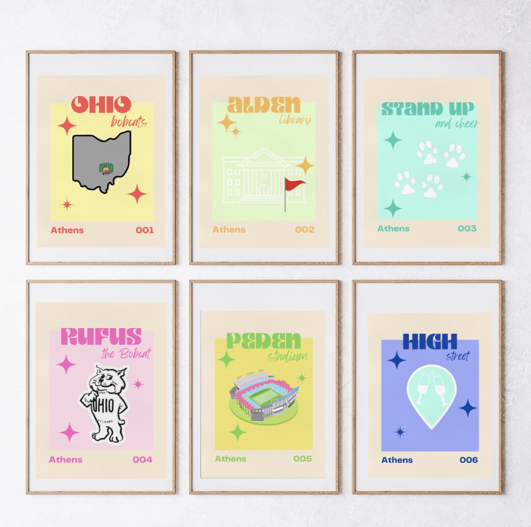 Ohio University Bobcats Print, College Trendy Poster, Digital Prints ...