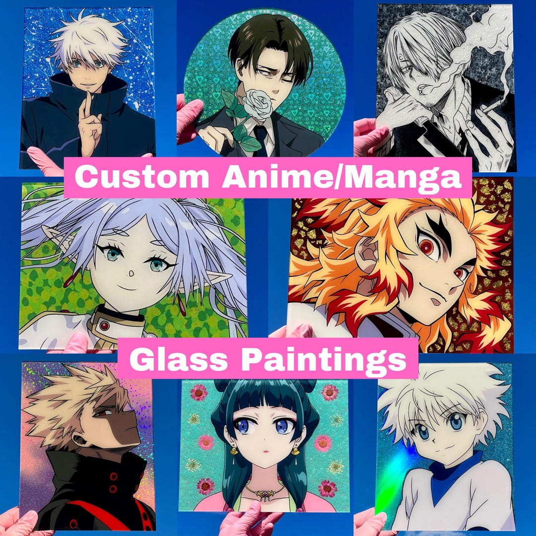 Custom Anime/manga Glass Paintings (PLEASE READ DESCRIPTION) - Etsy