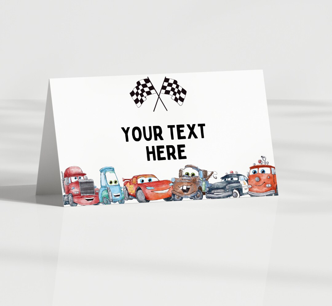 Editable Lightning Mcqueen Birthday Table Food Tent, Cars Birthday Food ...