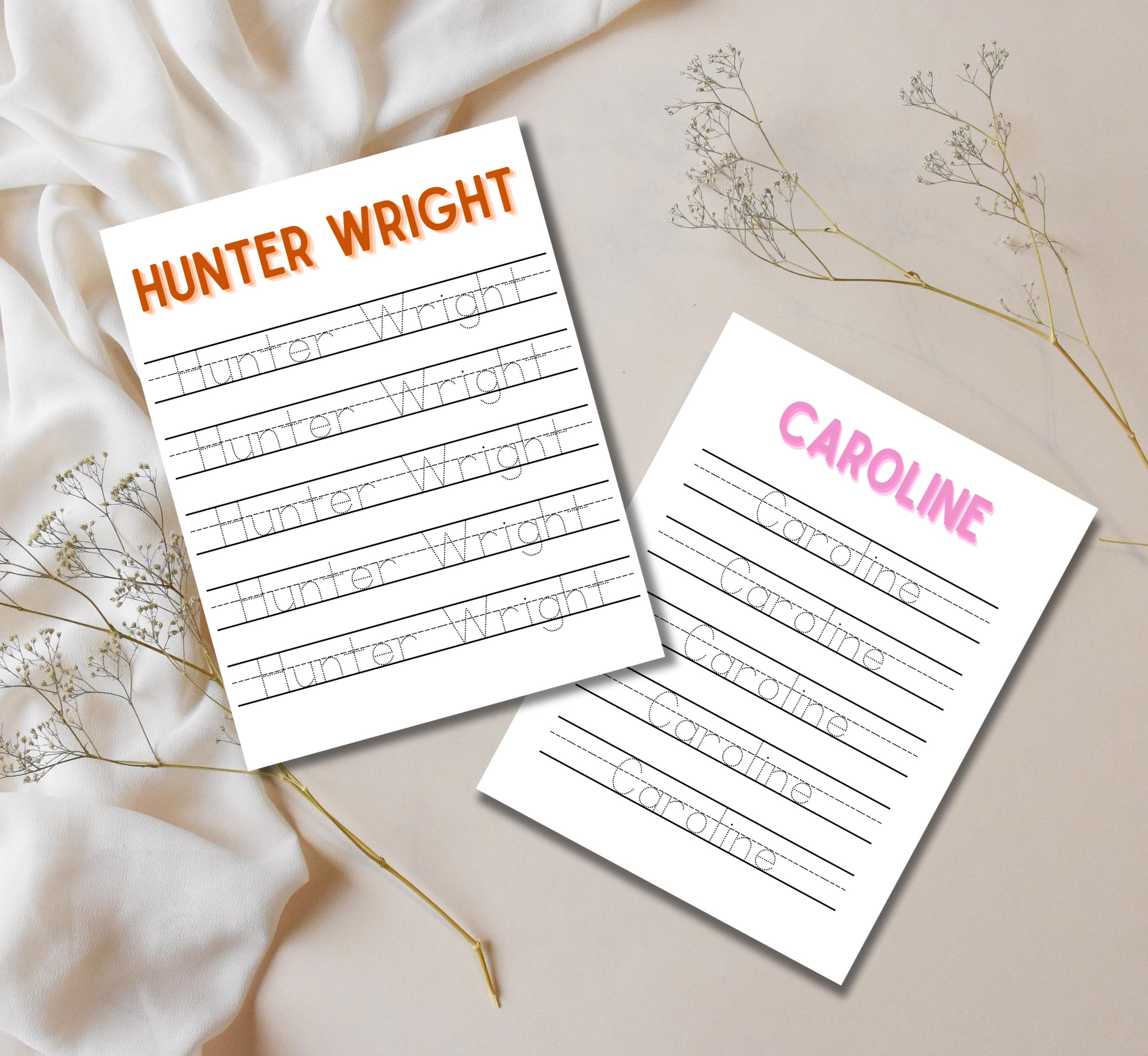 Custom Name Tracing Sheet, Handwriting Practice, Personalized Name ...