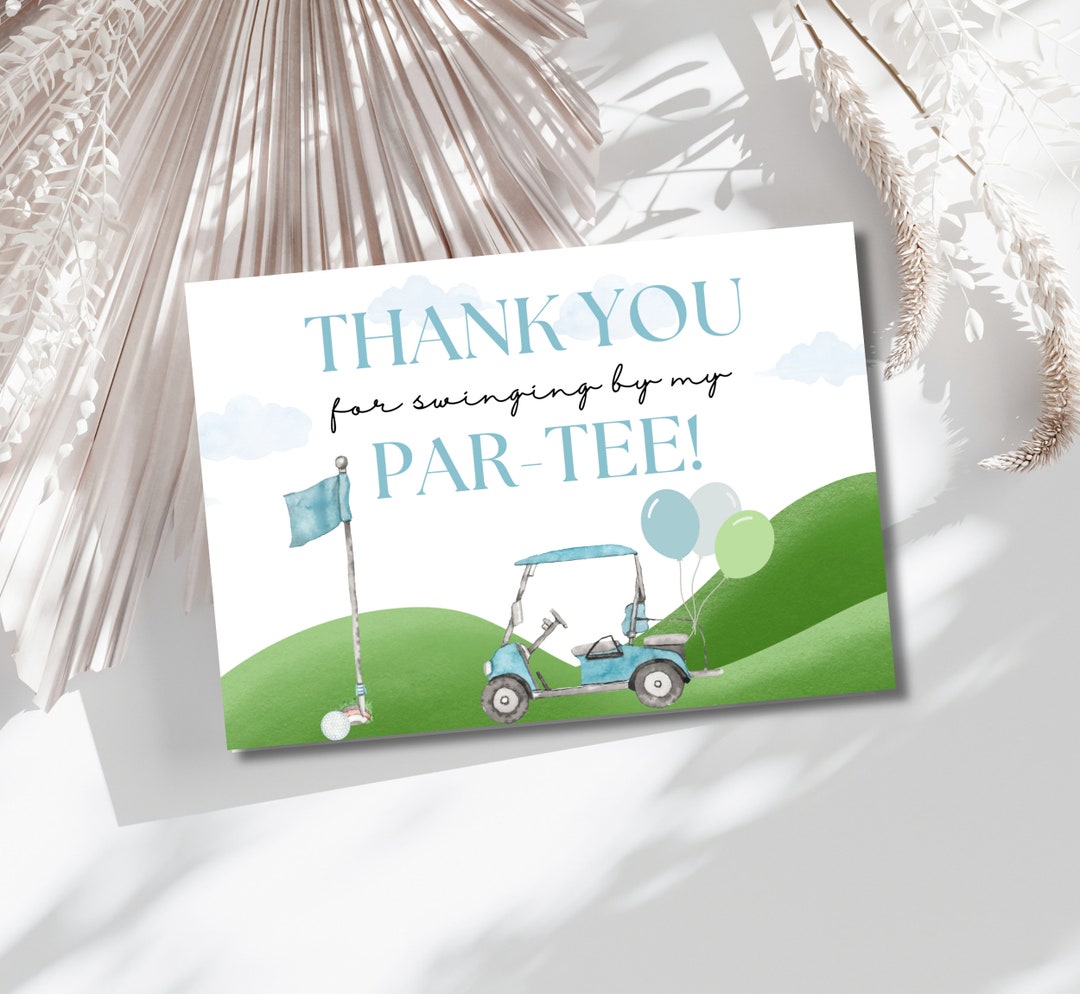Golf Birthday Thank You Card, Hole in One Boy Golf Thank You Card, Hole ...