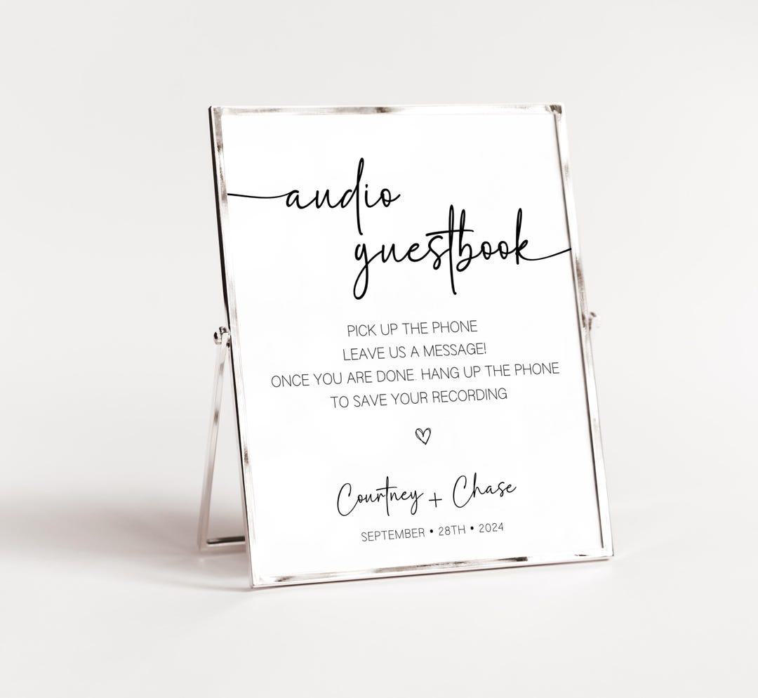 Telephone Guest Book Sign Template, Wedding Audio Guestbook, Leave Me A ...