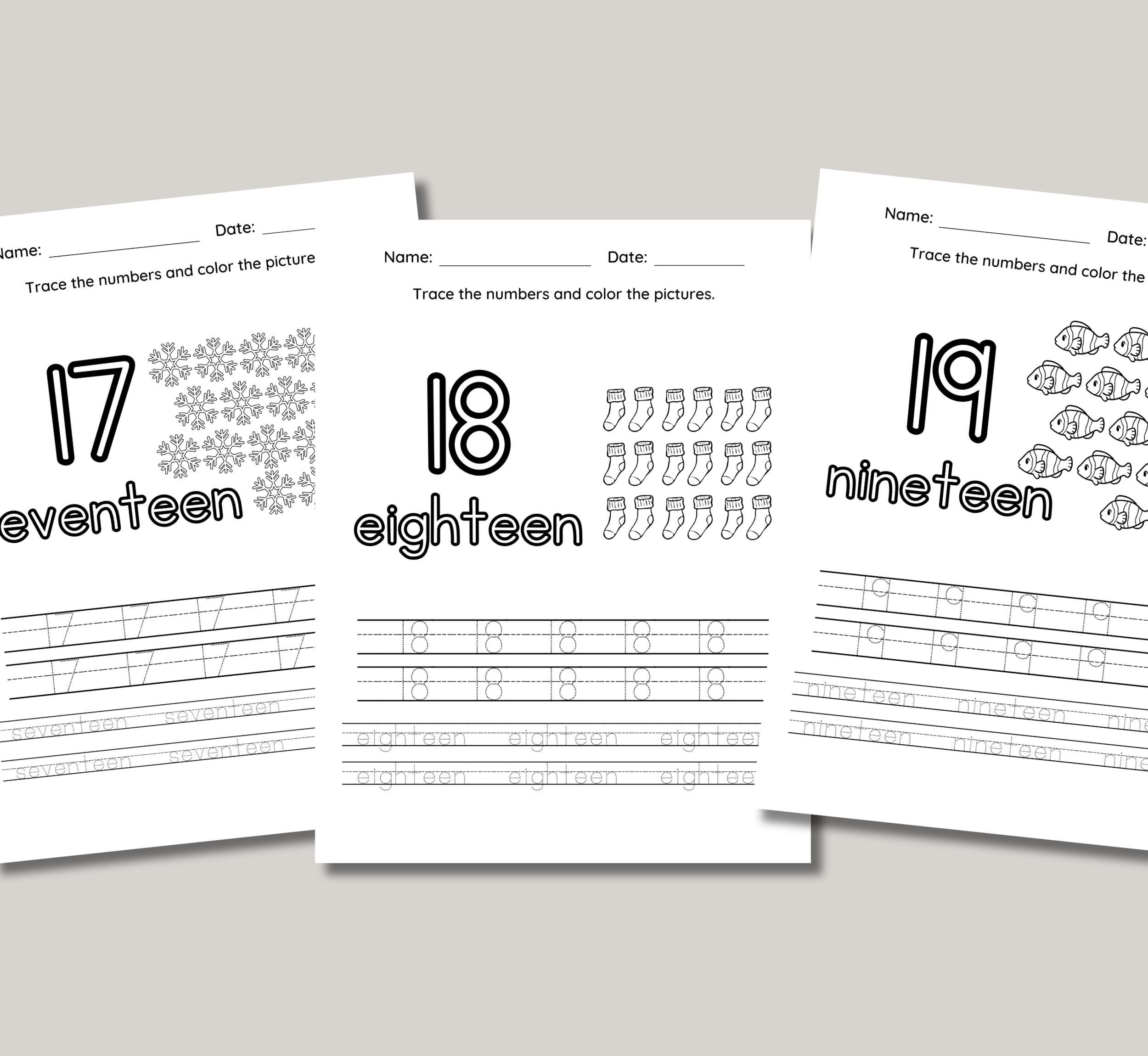 20 Number Tracing Worksheets, Traceable Numbers, Preschool Worksheets ...