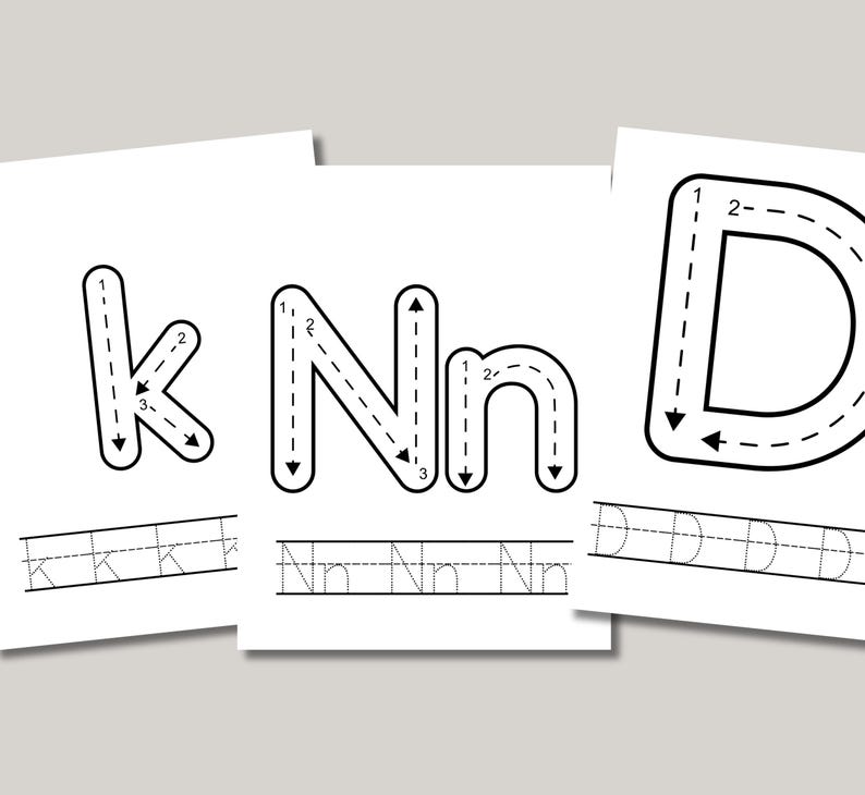Kindergarten Alphabet Tracing Pages - Upper and Lower Case Letters ...