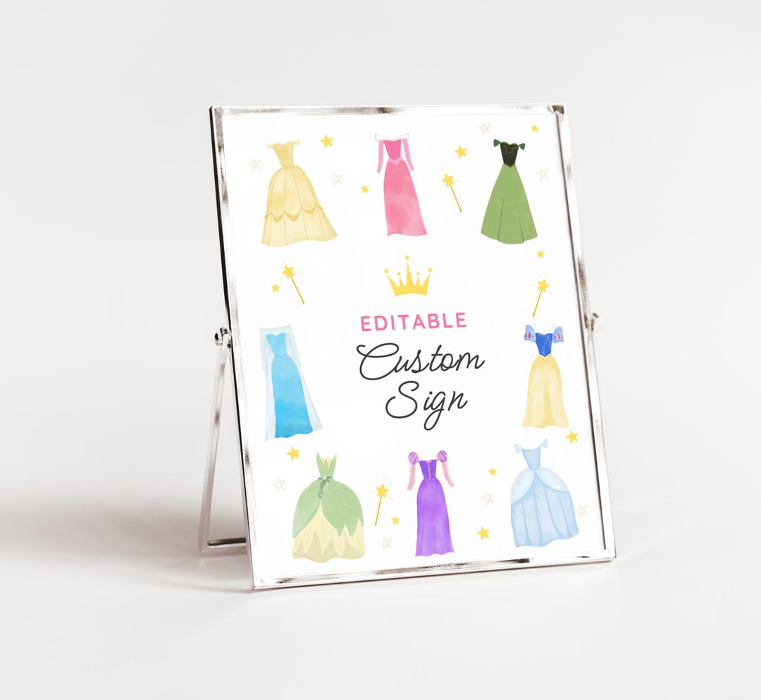 Editable Princess Birthday Custom Sign, Once Upon a Time Princess ...