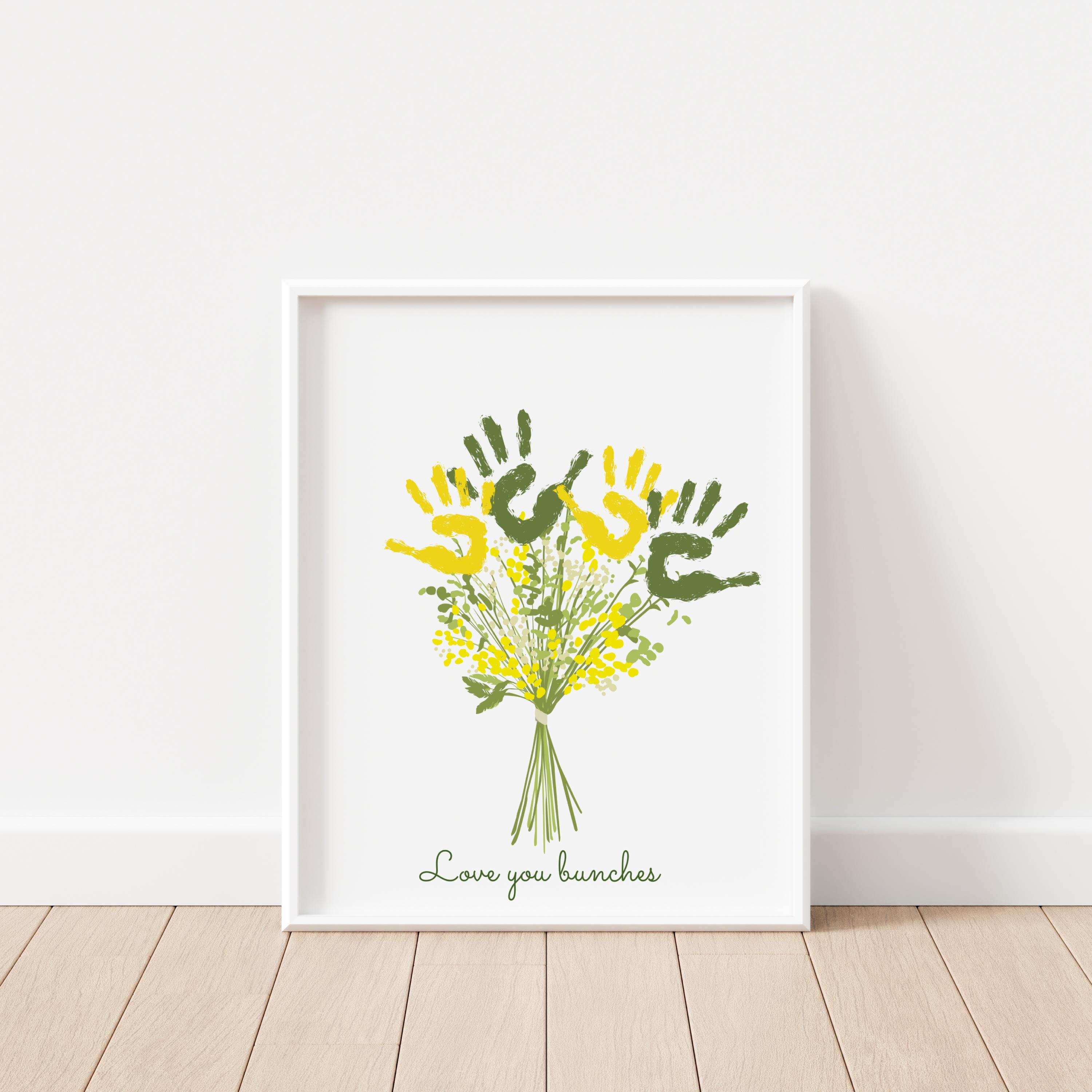 Mother's Day Craft Handprint Art Birthday Activity Floral Bouquet ...