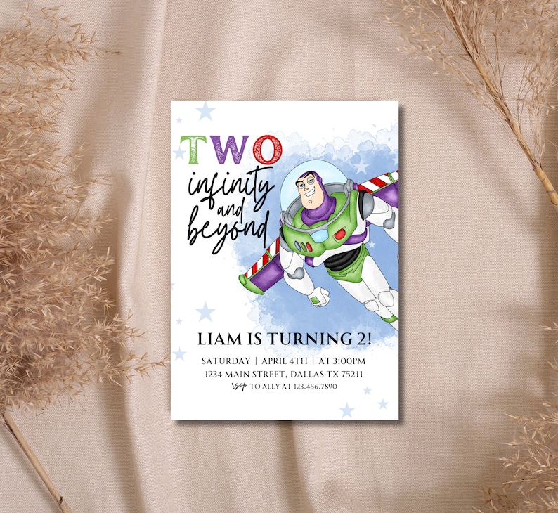 Buzz Lightyear Birthday Invitation Template, Editable Toy Story ...