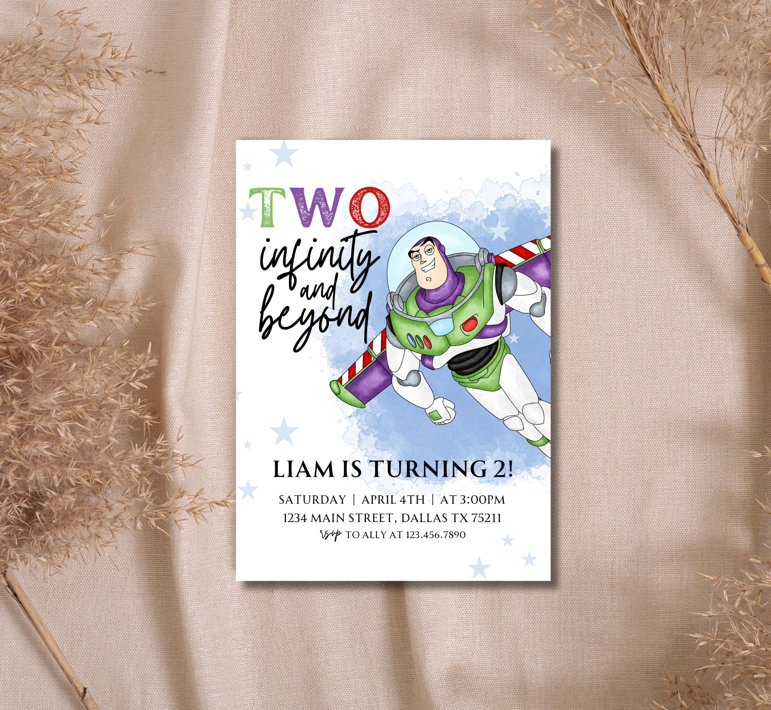 Buzz Lightyear Birthday Invitation Template, Editable Toy Story ...