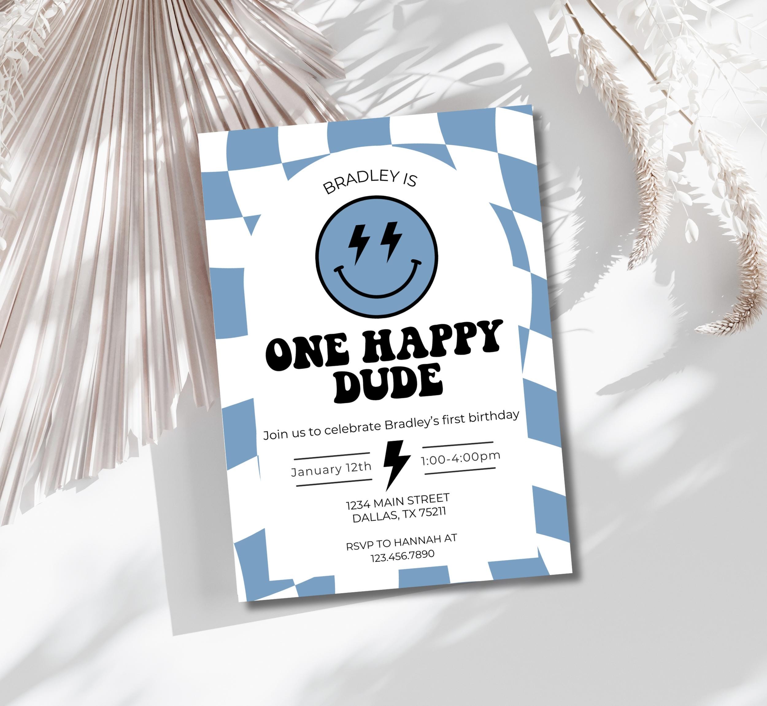 Editable One Happy Dude Birthday Party Bundle, One Happy Dude ...